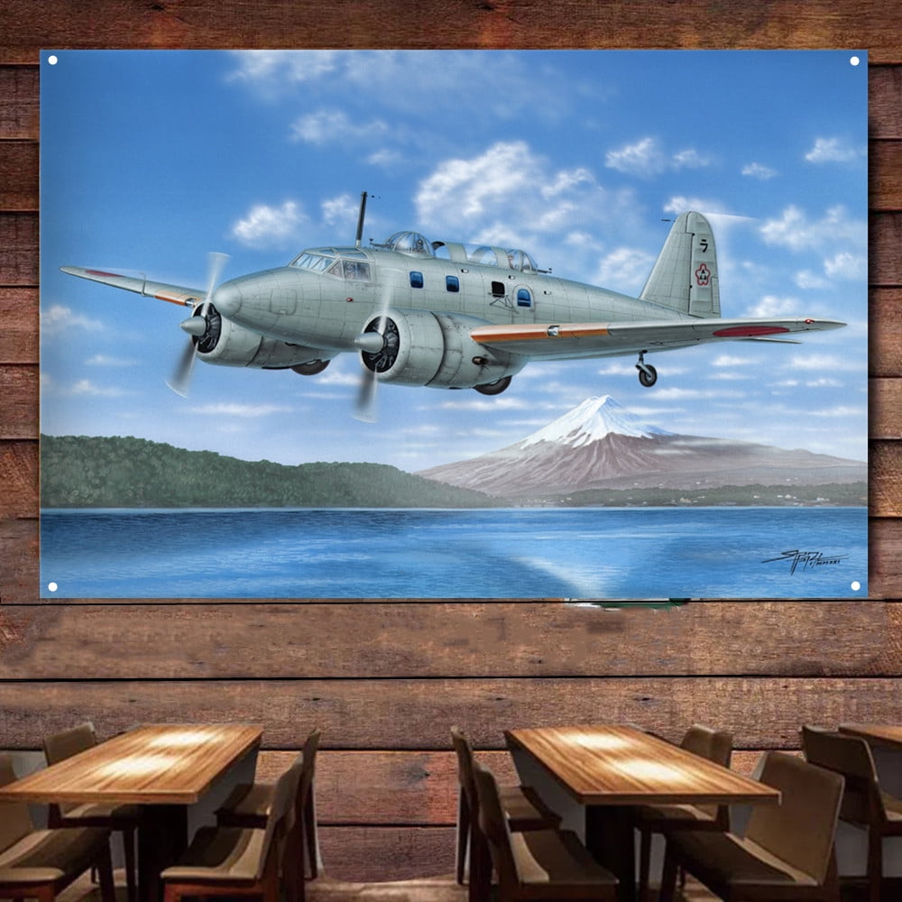 Ki-54b Otsu Gunner Trainer Bomber Posters Wall Banner Air Force Jet Fighter Canvas Painting HD ...