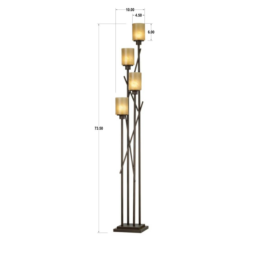 Ki Gallery Floor lamp 4 light uplight metal and glass - Walmart.com