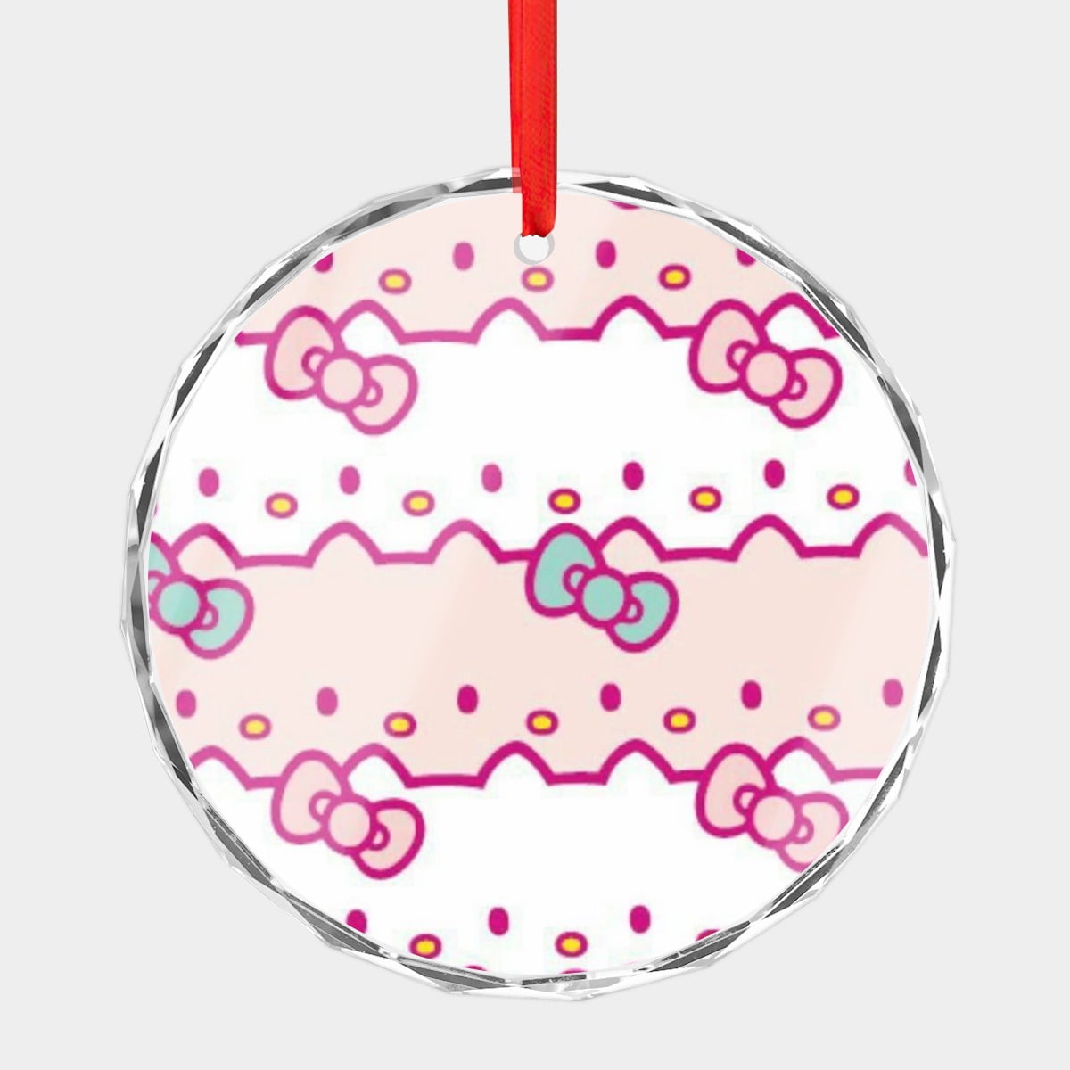 Ki×tty Crystal Glass Round Pendant - Customizable Decor and Gift for ...