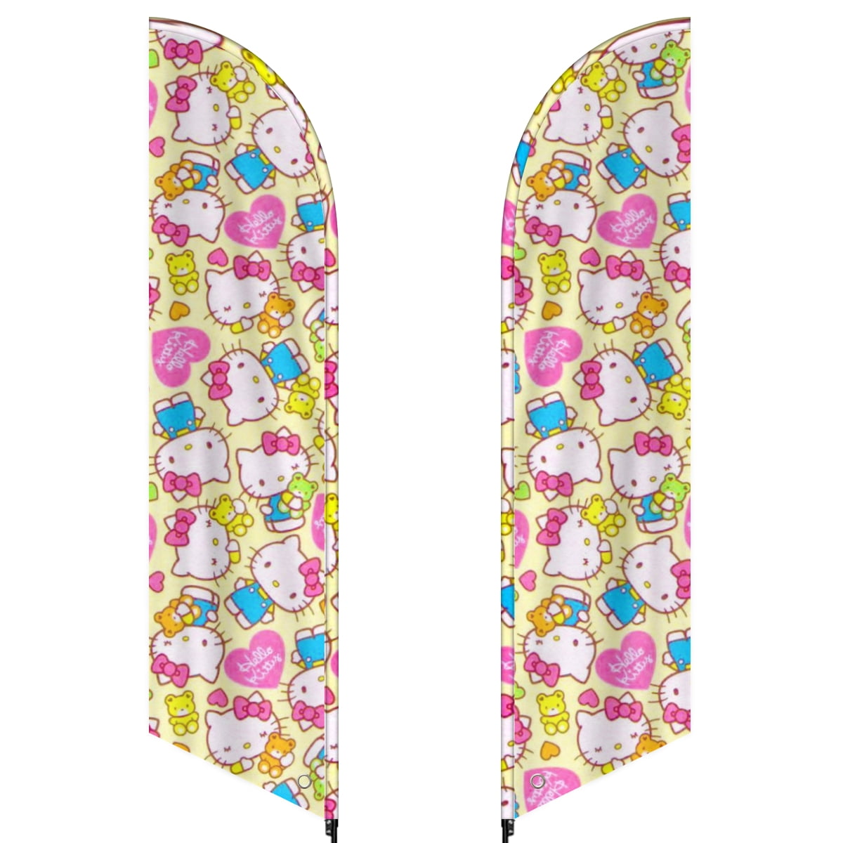 Ki×tty Double-Sided Beach Knife Flag - Eye-Catching and Durable Beach ...