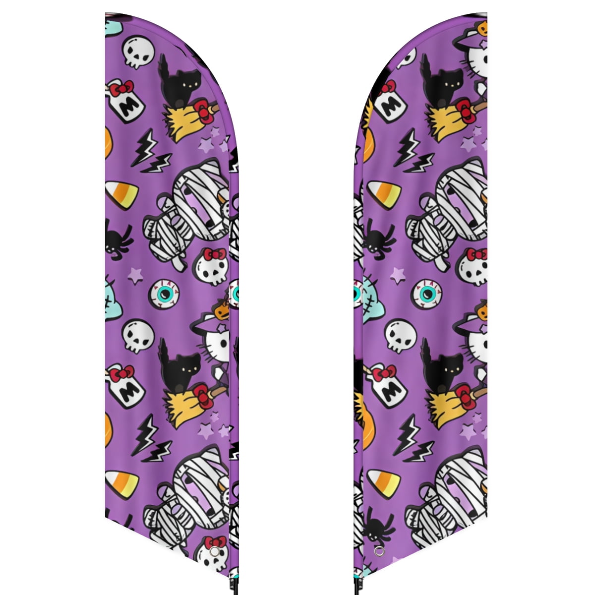 Ki×tty Double-Sided Beach Knife Flag - Eye-Catching and Durable Beach ...