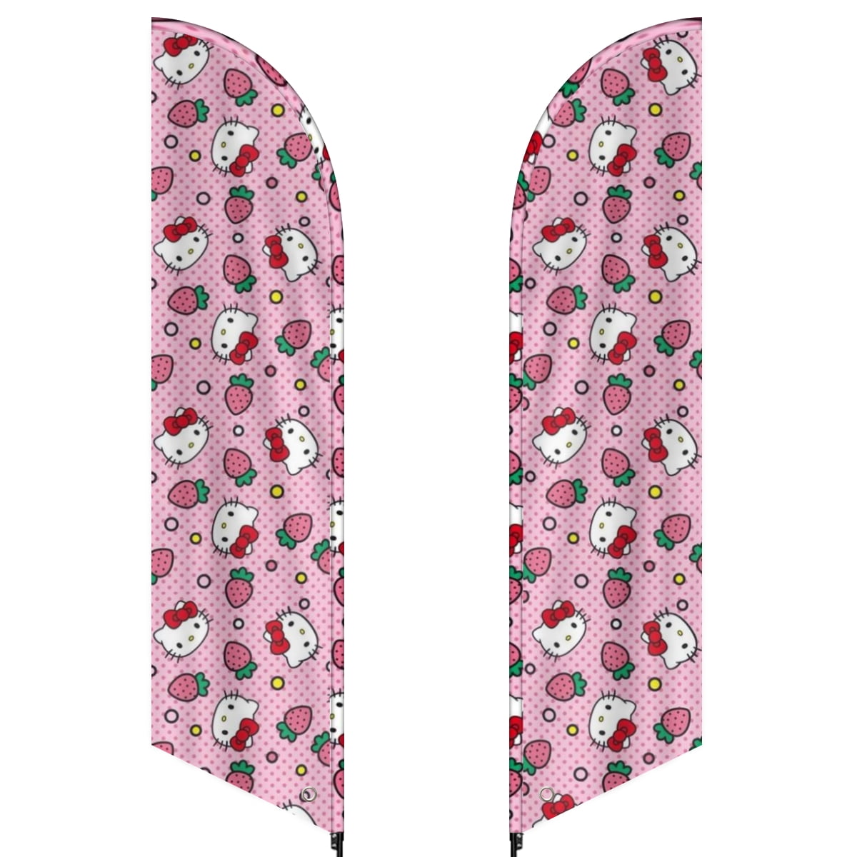 Ki×tty Double-Sided Beach Knife Flag - Eye-Catching and Durable Beach ...