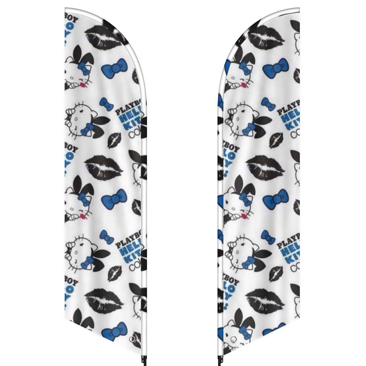 Ki×tty Double-Sided Beach Knife Flag - Eye-Catching and Durable Beach ...