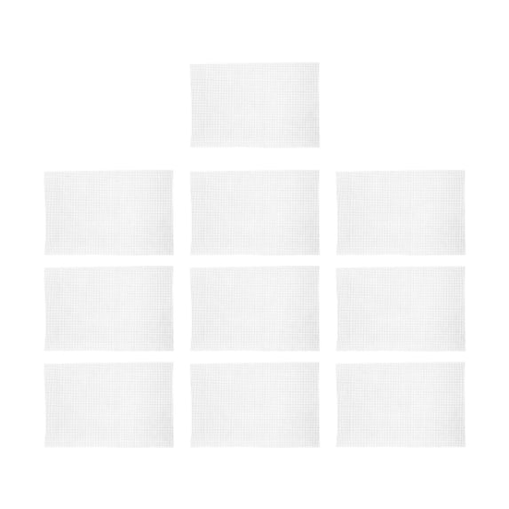 KiBcsLic 10 Pieces Mesh Canvas Sheets Grid Bag Making White Yarn Knit ...