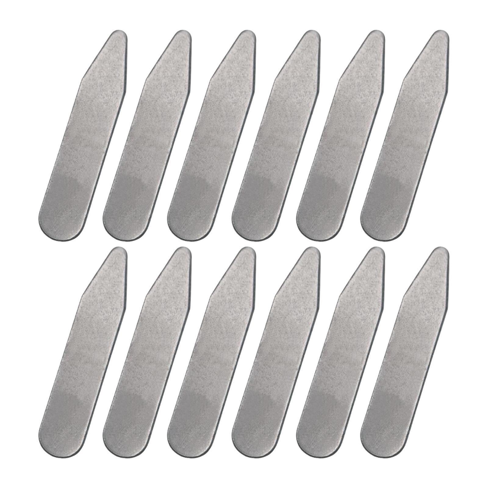 KiBcsLic 12Pcs Collar Stays Smooth Edges Metal Invisible Collar Inserts ...
