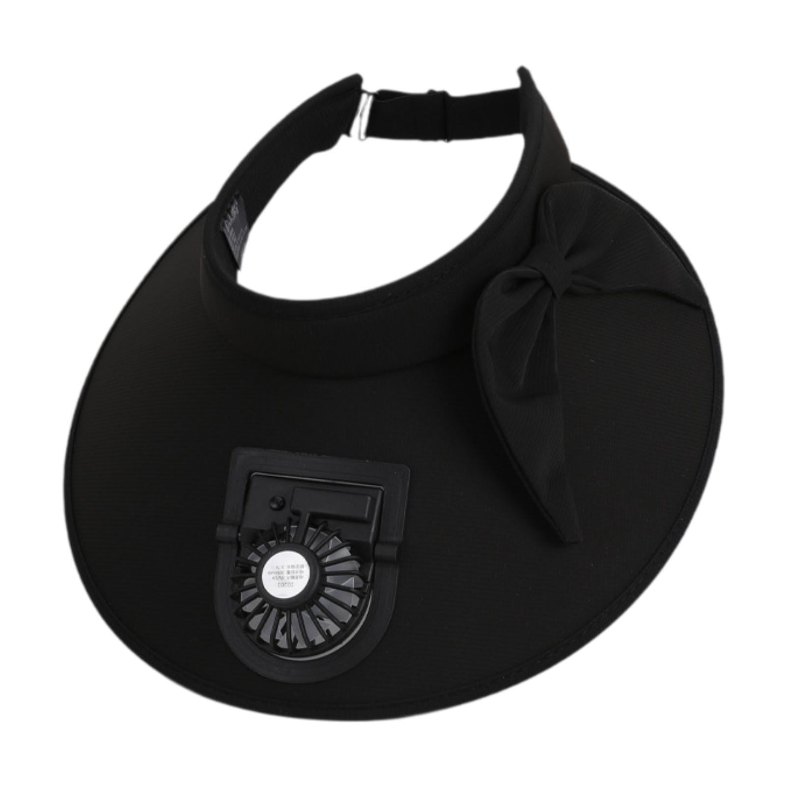 KiBcsLic Cooling Fan Hat Portable Large Brim Sun Visor Cap for Travel ...