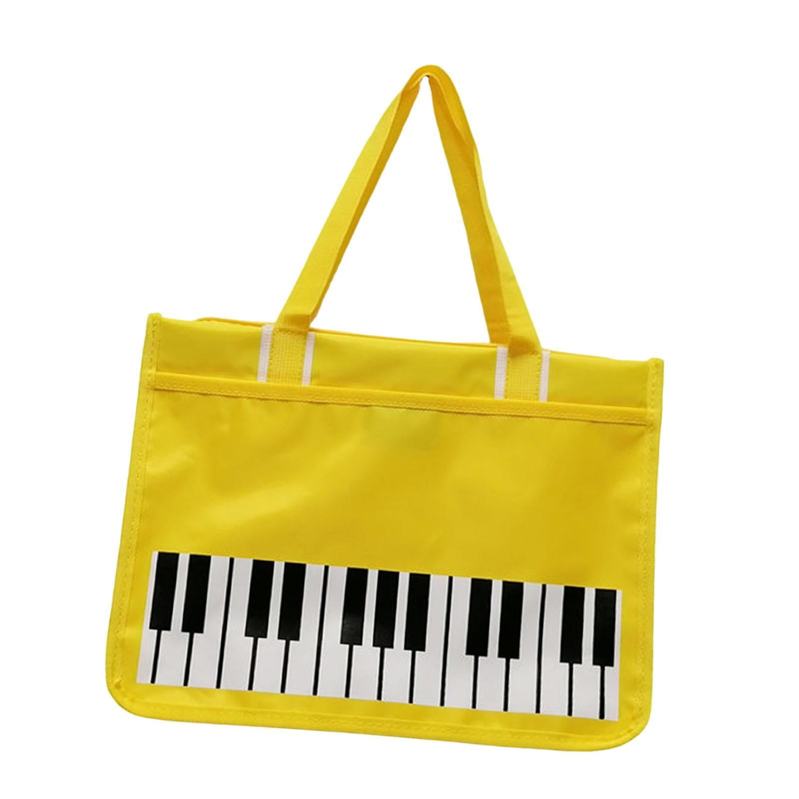 KiBcsLic Piano Key Musical Notes Tote Bag Zipper Reusable Shopping Bag ...