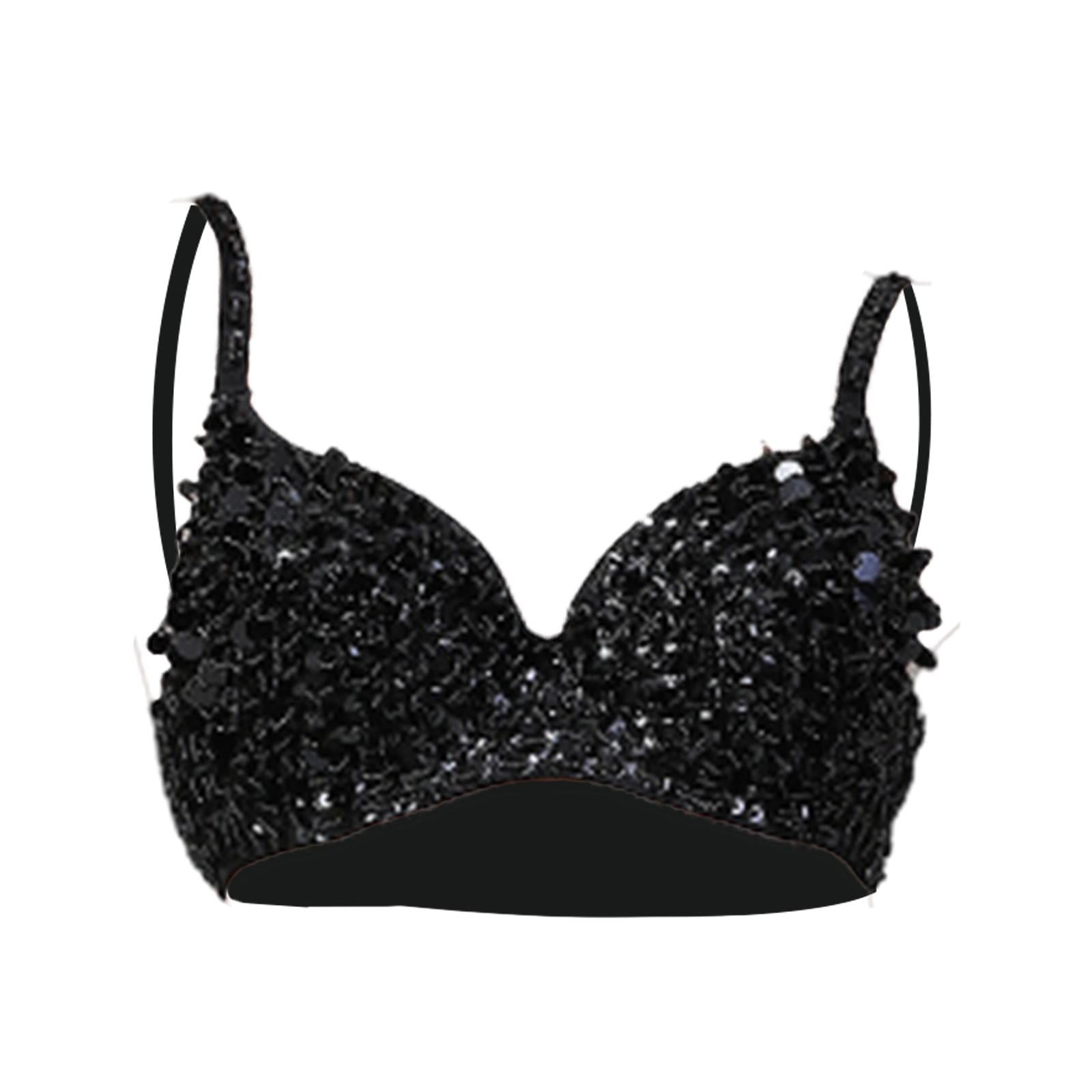 KiBcsLic Sequin Corset Costume Push up Bra for Nightclub Belly Dance ...