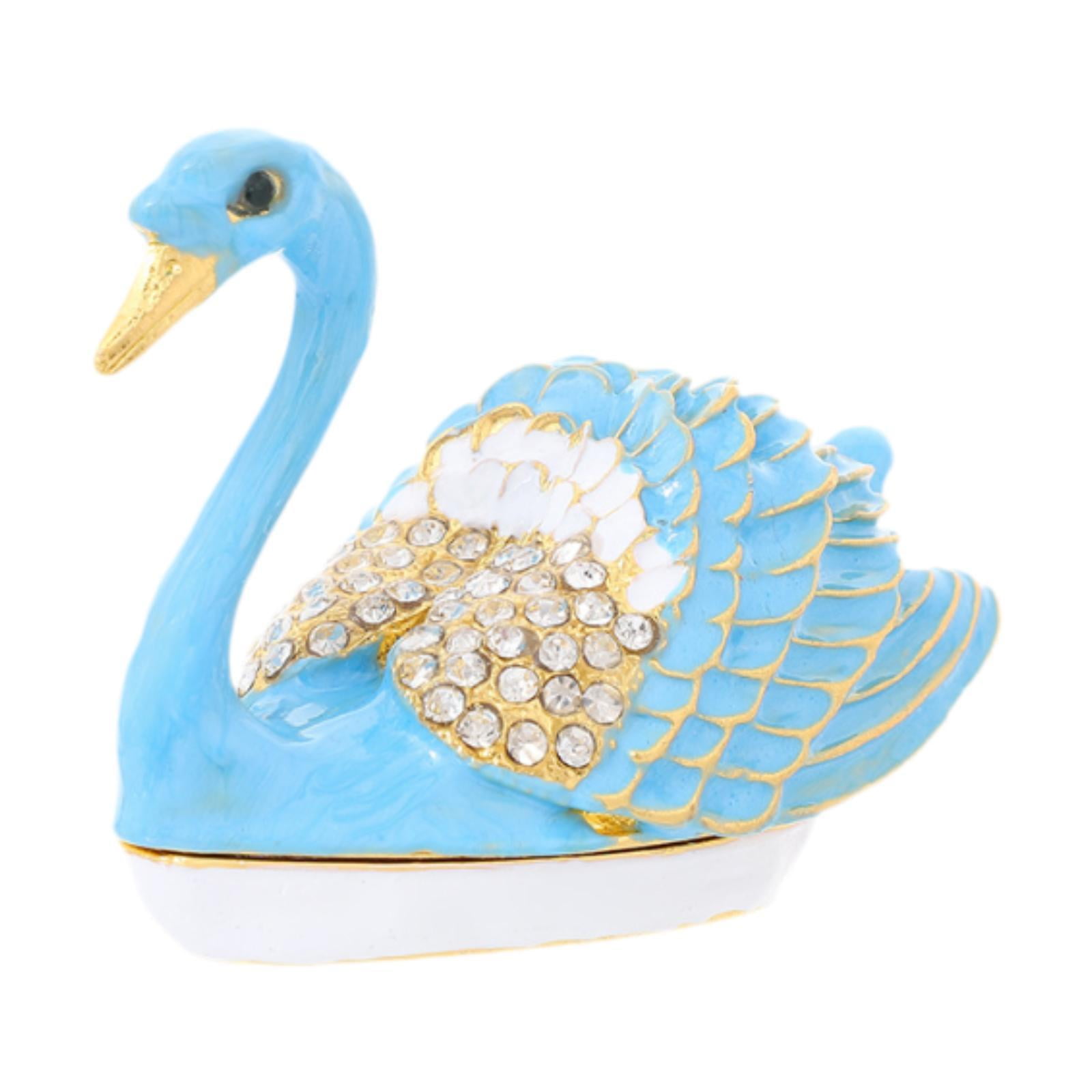 KiBcsLic Swan Jewelry Box Animal Trinket Box Ornament Small Box for ...