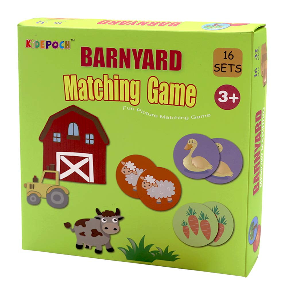 KiDEPOCH Memory Match Game - 16 Matching Pairs Preschool Memory Games ...