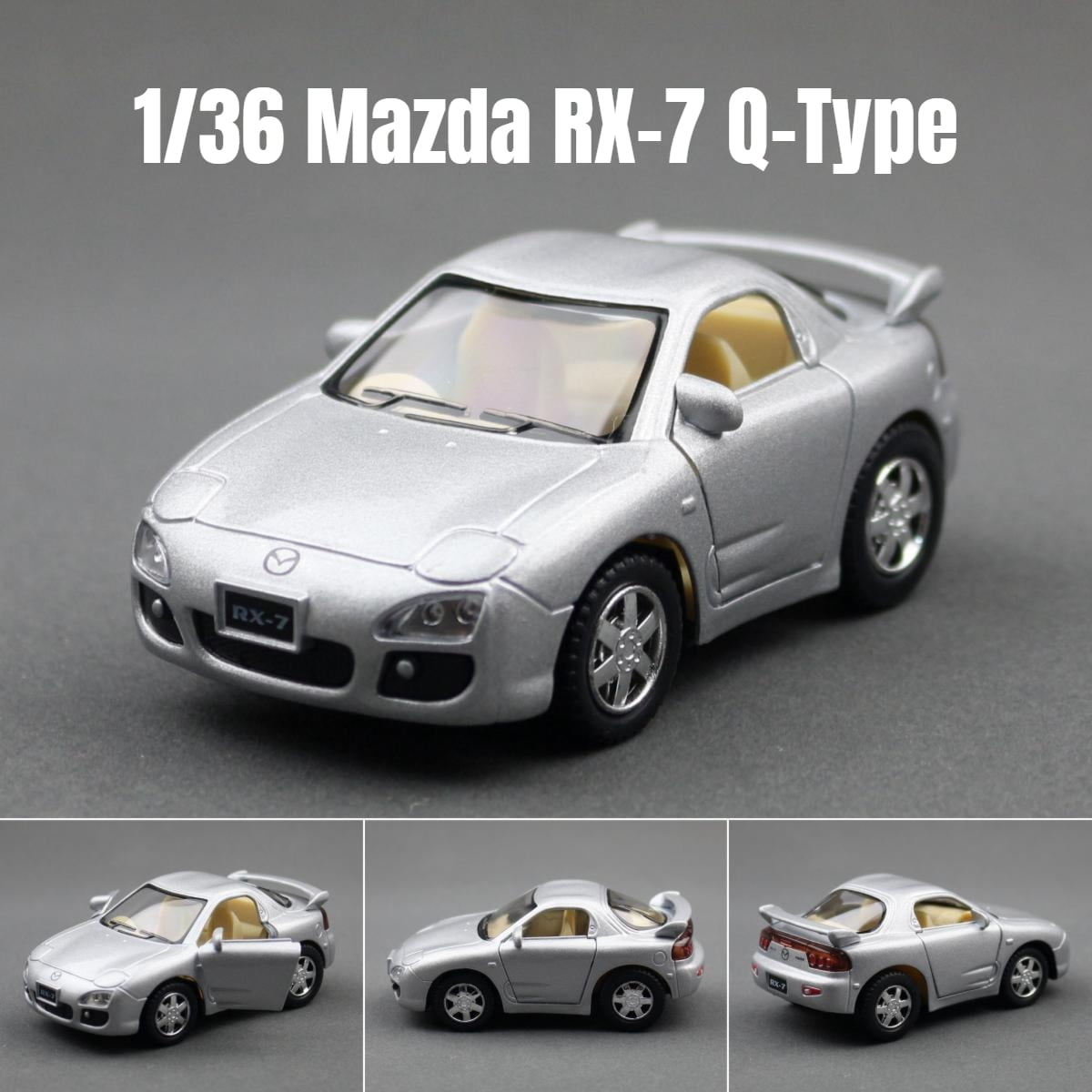 KiNSMART KINSFUN 1/36 Mazda RX-7 Q-Type RX7 Toy Car Model For Children ...