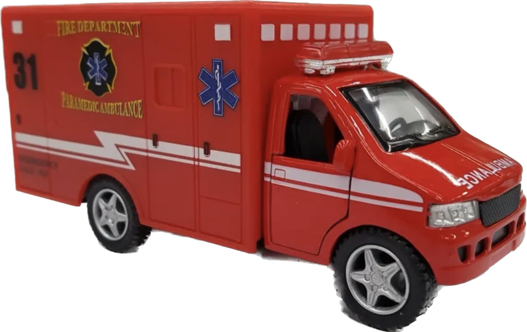 KiNSMART Rescue Team Ambulance 5" Die Cast Metal Cabin w/Pullback ...