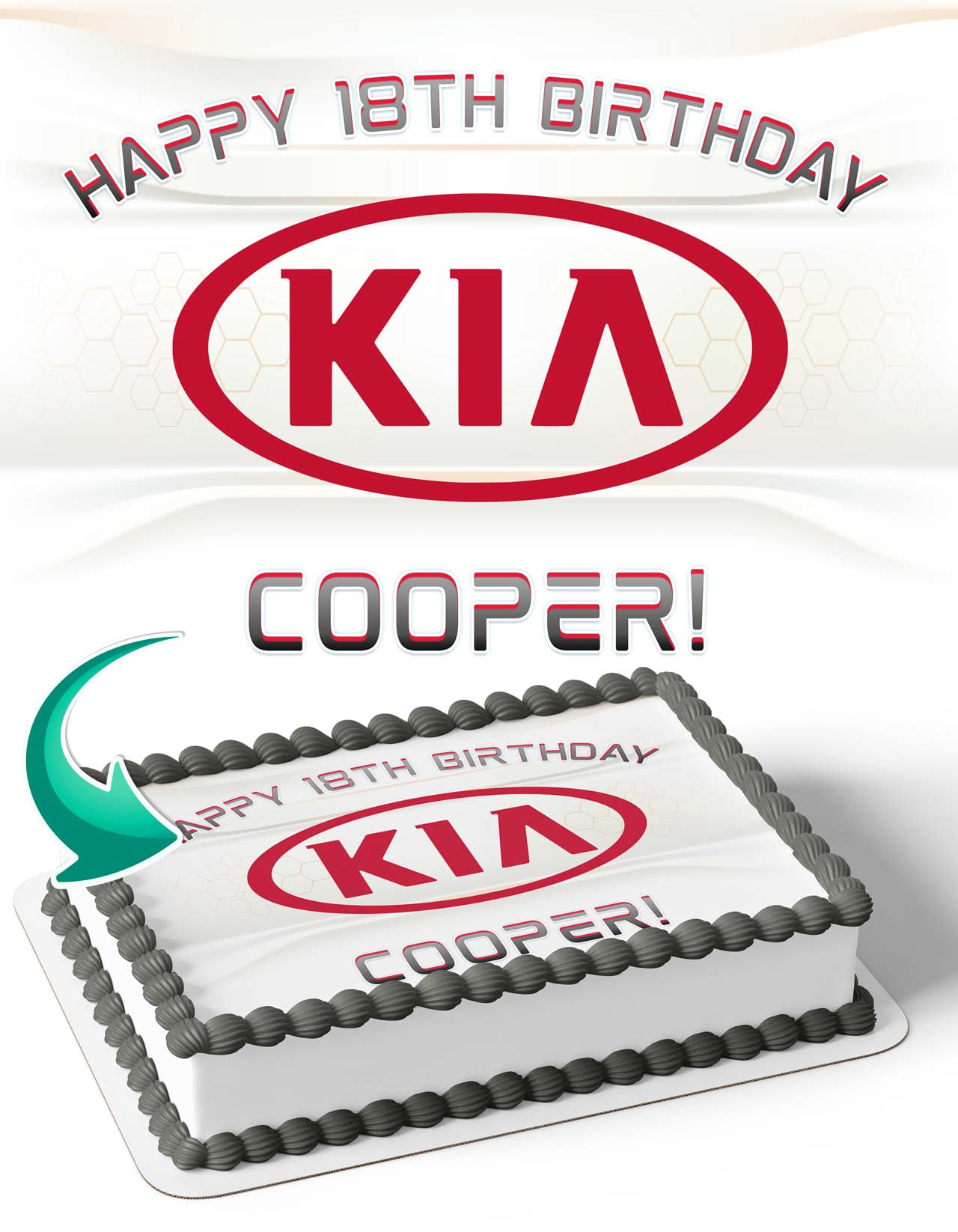 Kia Edible Image Cake Topper Personalized Birthday Sheet Decal Banner 1 ...