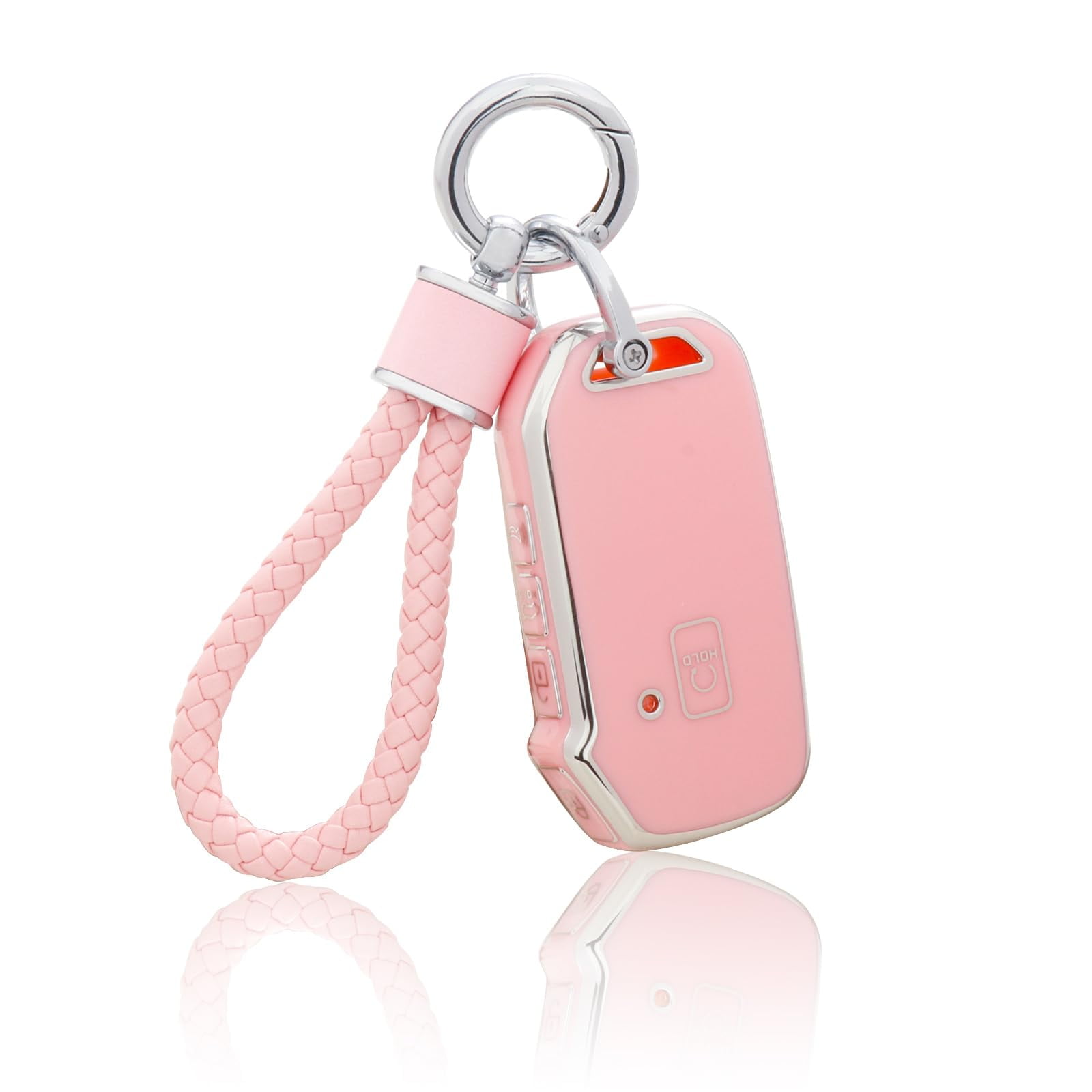for Kia Key Fob Cover with Keychain, Pink Soft TPU Key Case Fit for Kia ...