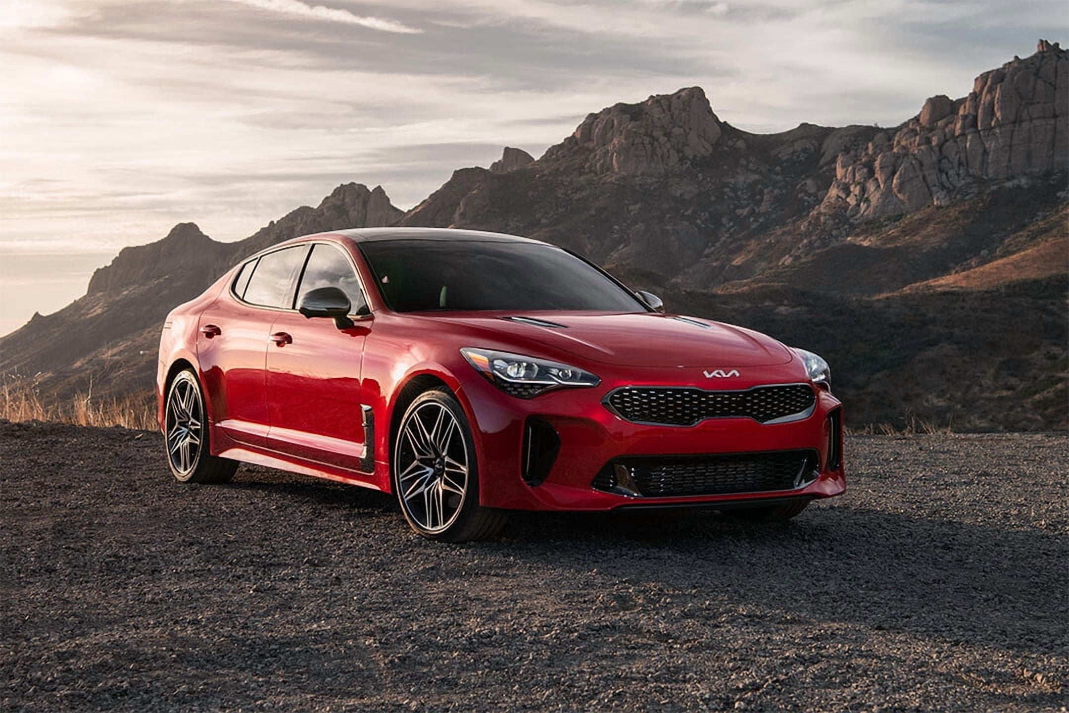 Kia Stinger GT Red Car Stone Hills Background Wall Decor - 20x30 Inch ...