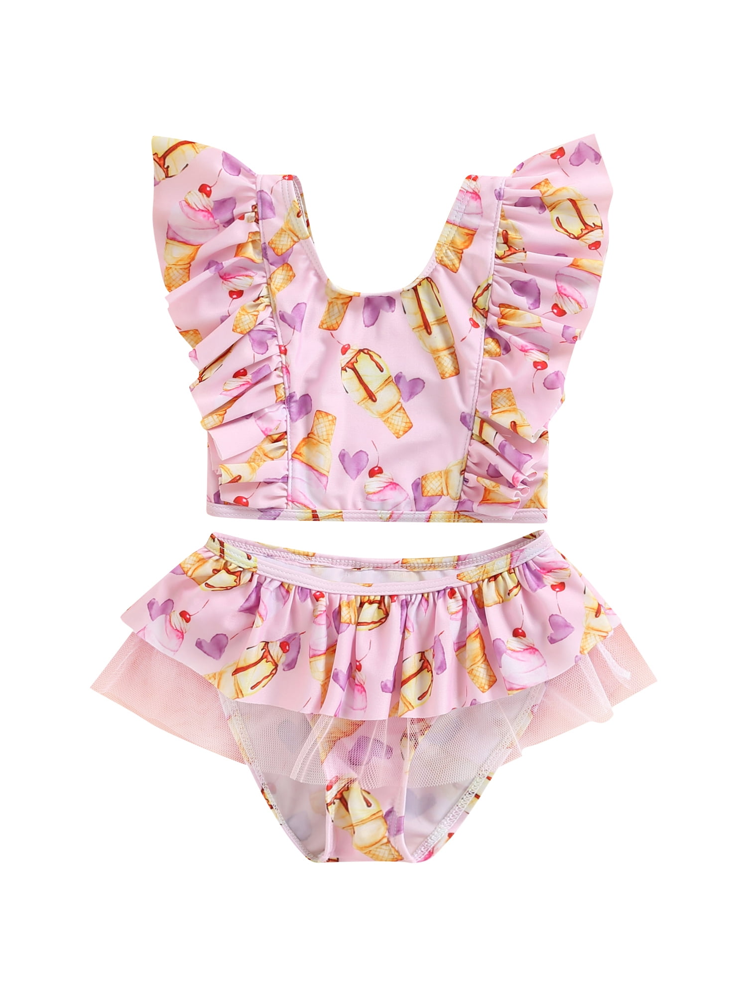 Kiapeise Kids Toddler Baby Girl Swimsuits Ruffle Tankini Set Princess ...