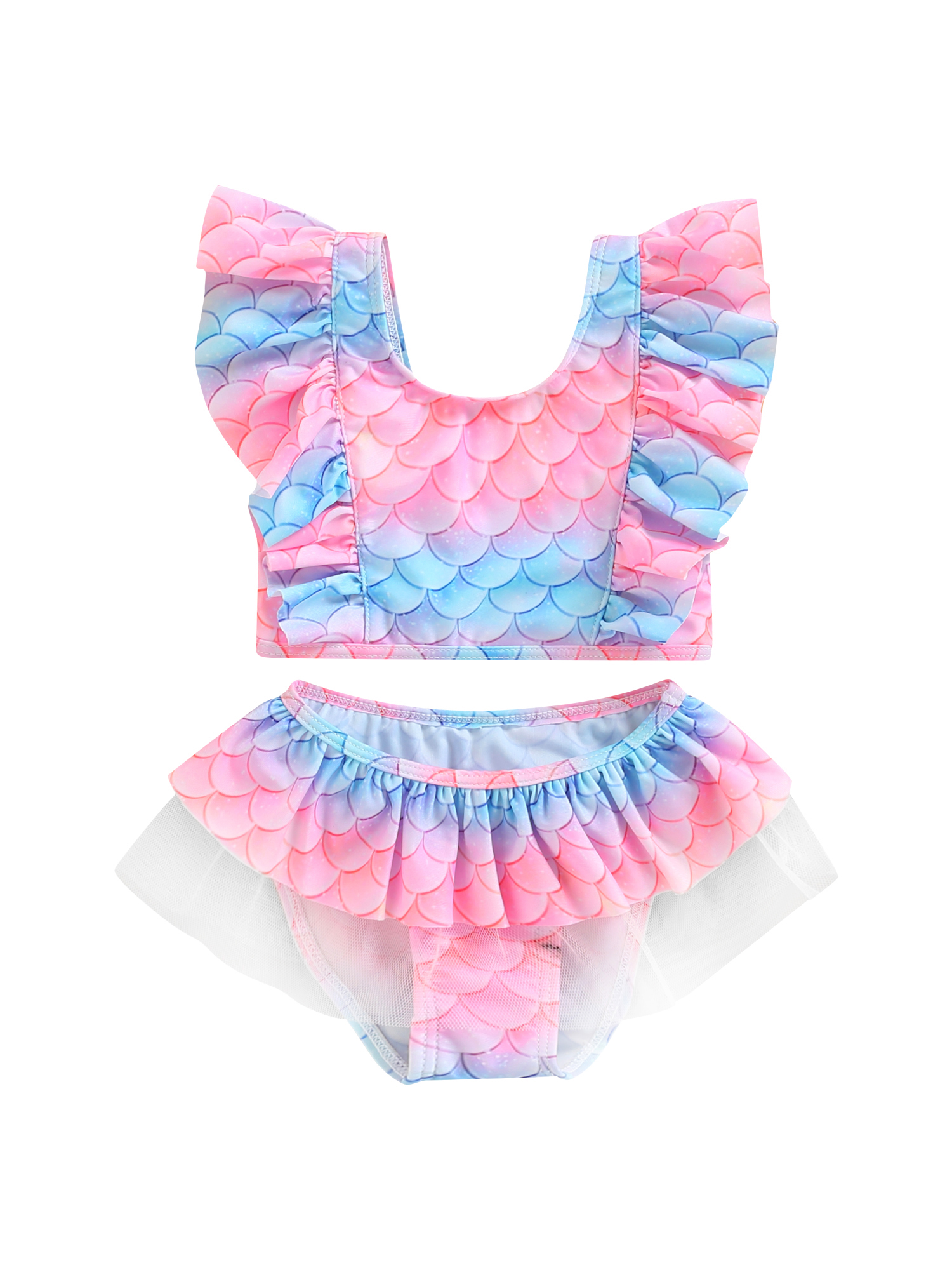 Kiapeise Kids Toddler Baby Girl Swimsuits Ruffle Tankini Set Princess ...