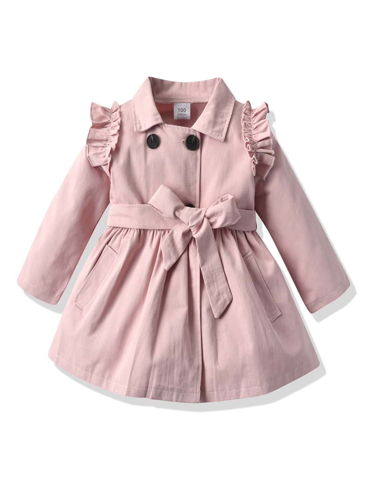 Kiapeise Toddler Girl Dress Coat Long Sleeve Button A Line Jacket Fall ...