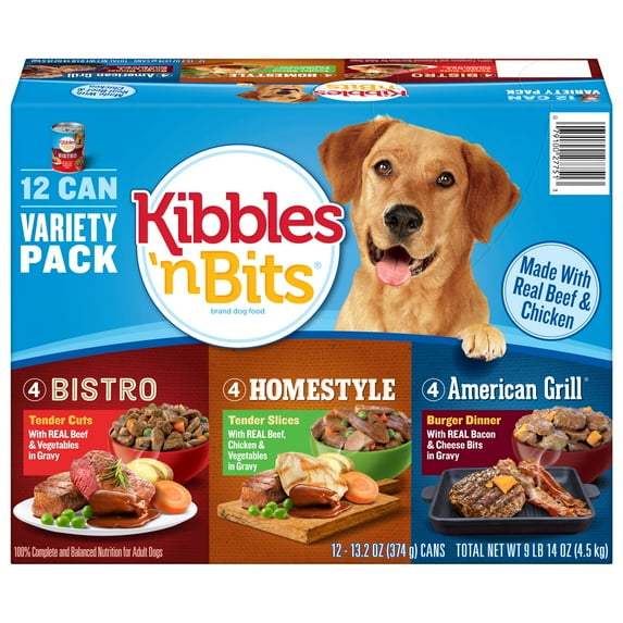 Kibbles 'n Bits Chef's Choice Beef, Chicken & Bacon Wet Dog Food ...