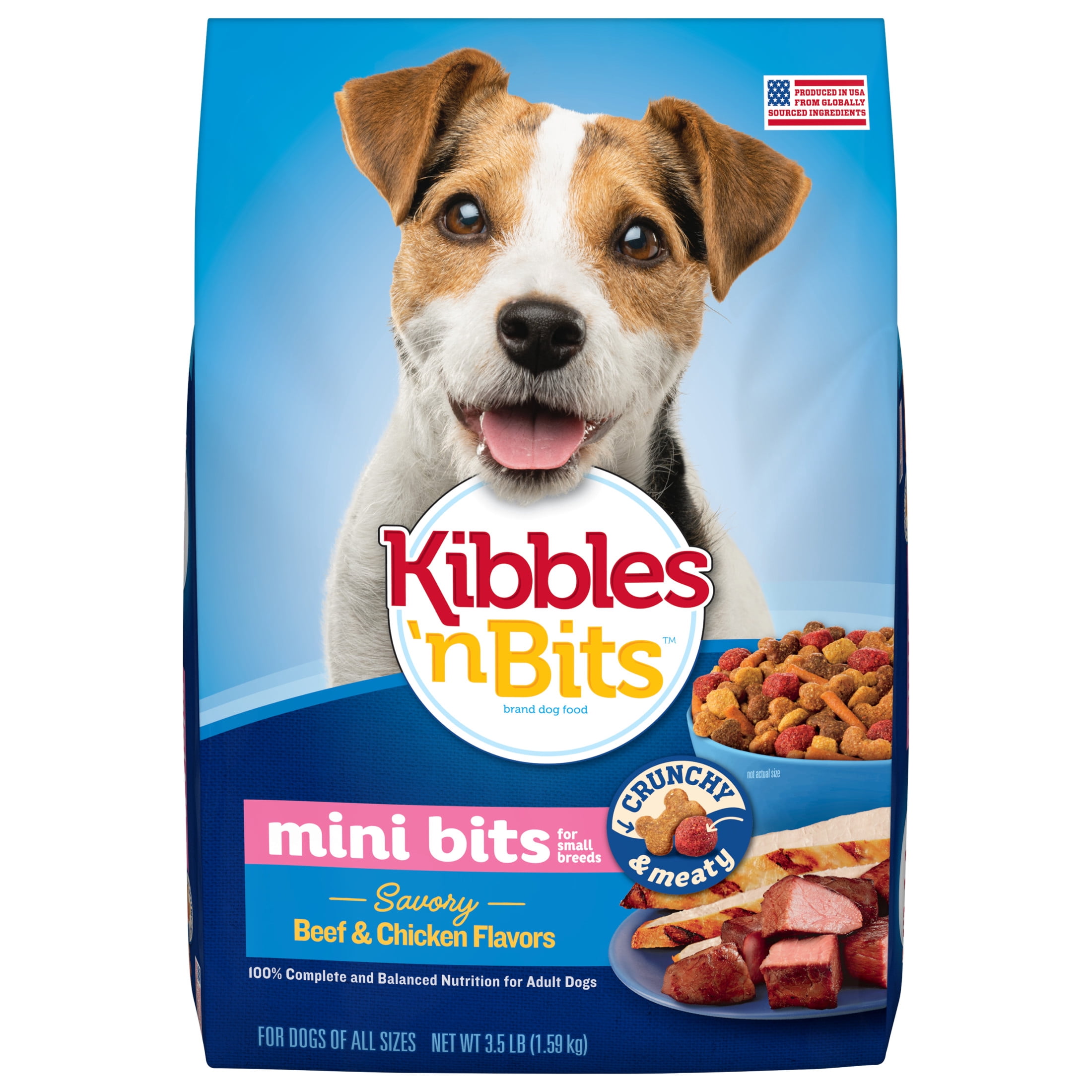 Kibbles 'n Bits Mini Bits Small Breed Dry Dog Food Savory Beef ...