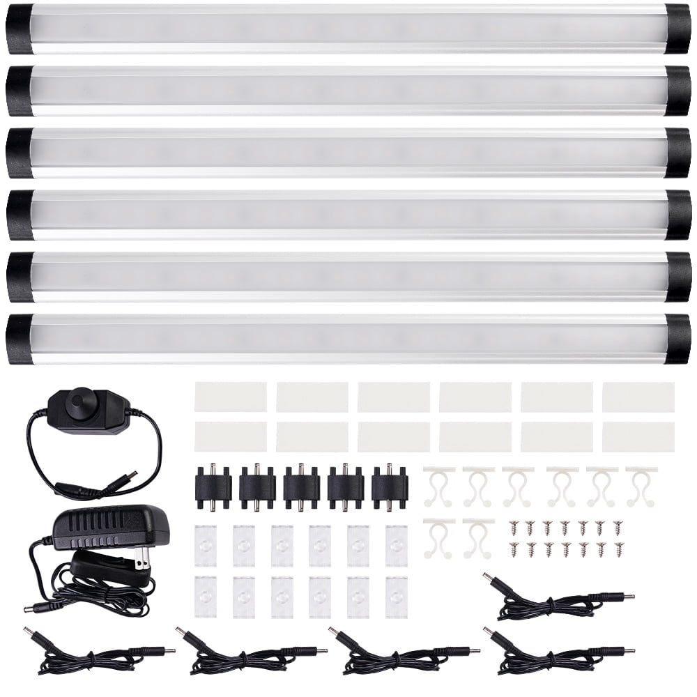 Kibhous 6 Pcs LED Under Cabinet Lights, Rigid Bar Kit, Connectable for ...