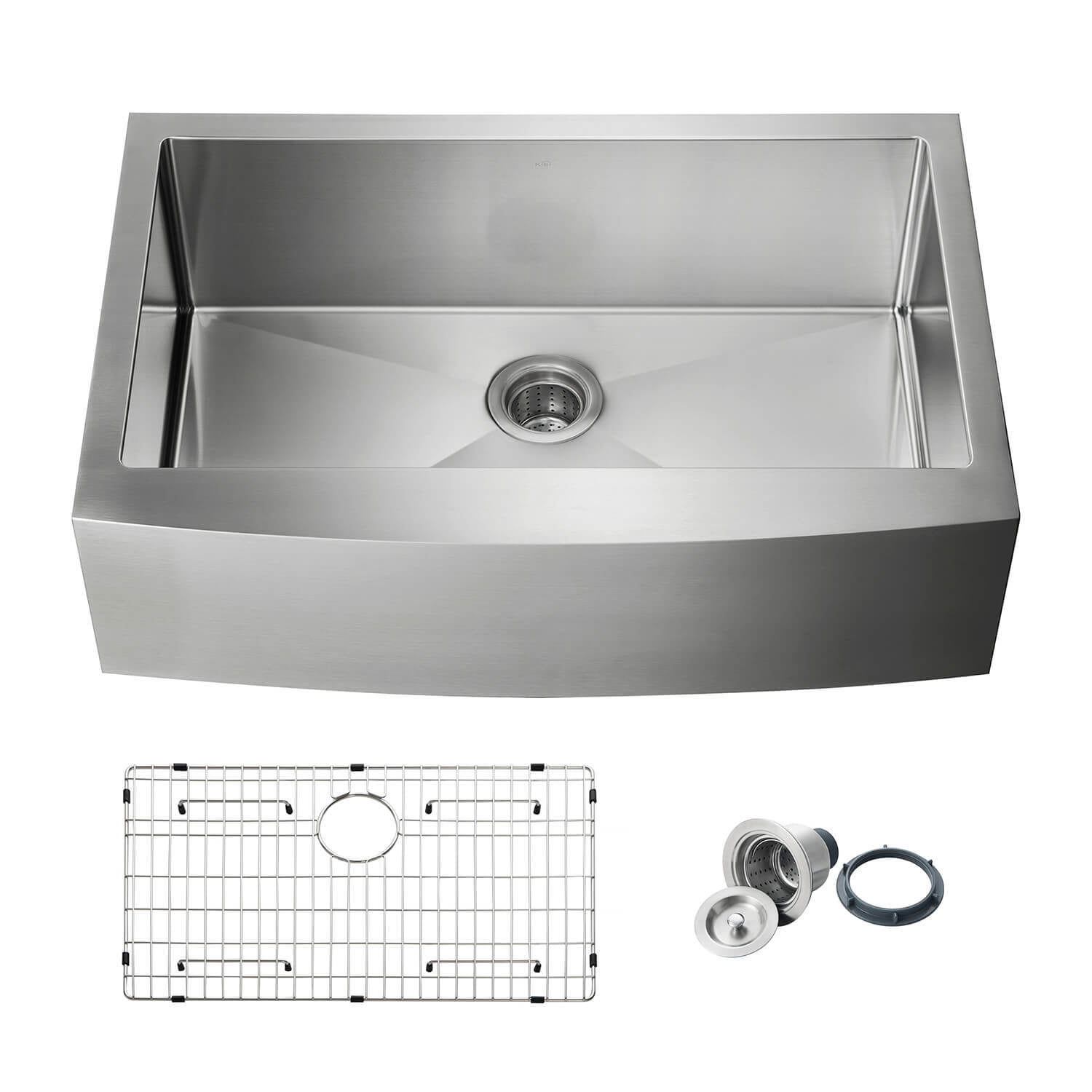 Kibi 33? Handcrafted Farmhouse Apron Single Bowl Stainless Steel ...