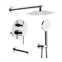 Kibi Circular Pressure Balanced 2-Function Shower Column with Rough In ...