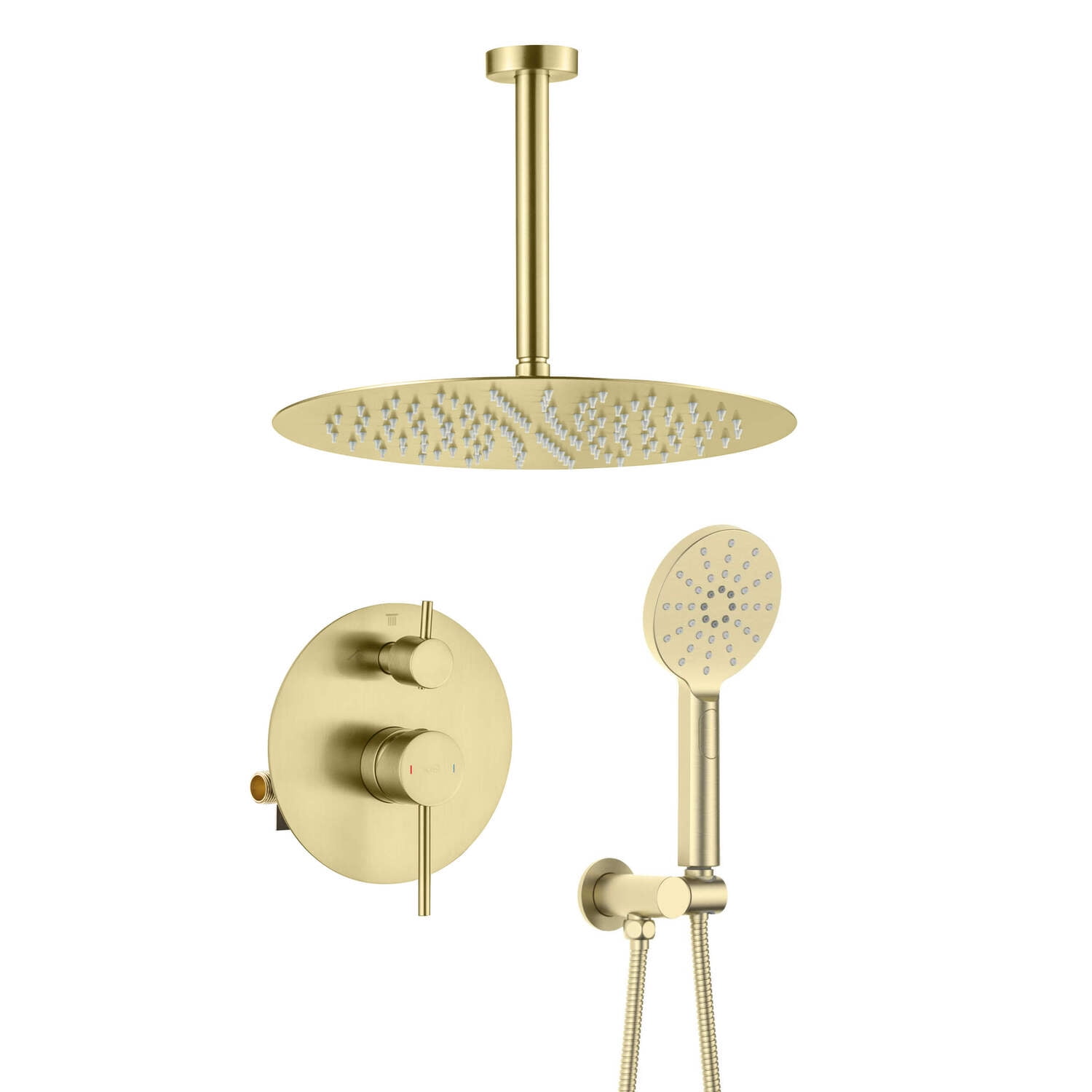 Kibi Circular Pressure Balanced Ceiling Mounted 2-Function Shower ...