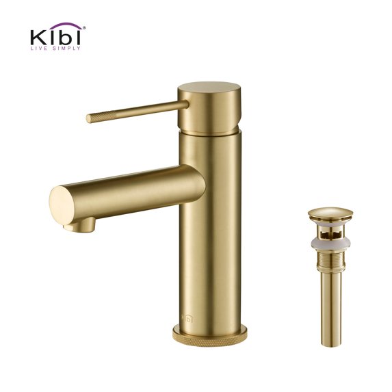 Kibi Circular X Single Handle Bathroom Vanity Sink Faucet with Pop Up ...