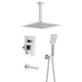 Kibi Cube Pressure Balanced Ceiling Mounted 3-Function Shower System ...