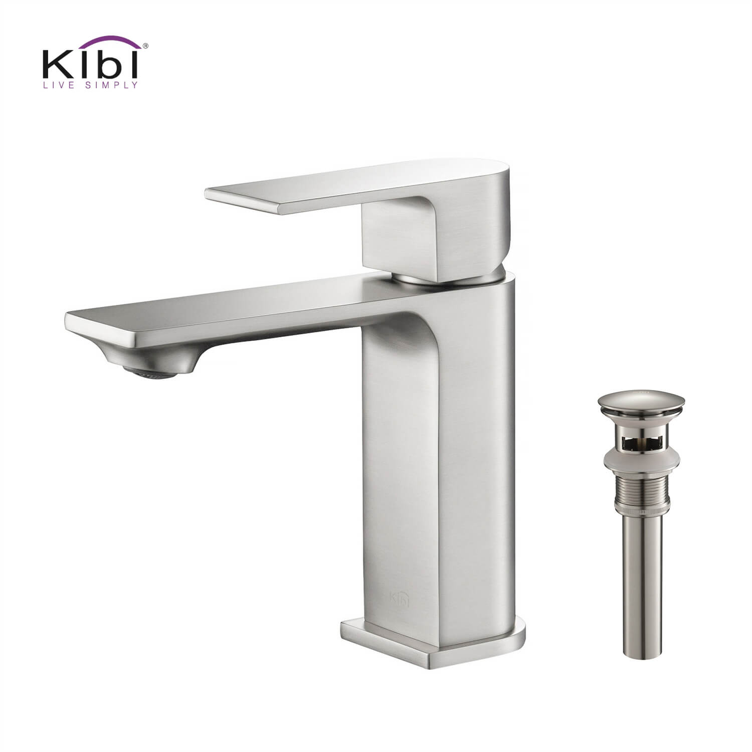 Kibi Mirage Single Handle Bathroom Vanity Sink Faucet with Pop Up Drain ...