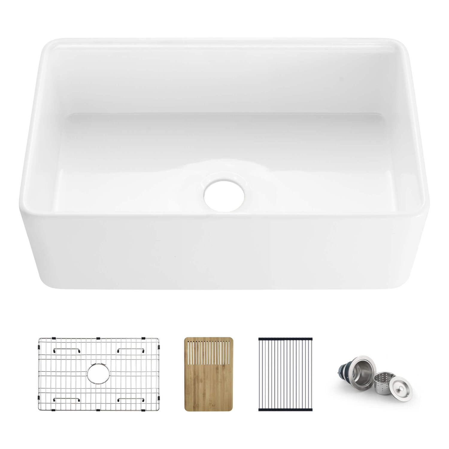 Kibi Pure 30? Kitchen Farmhouse Fireclay Workstation Sink - Walmart.com