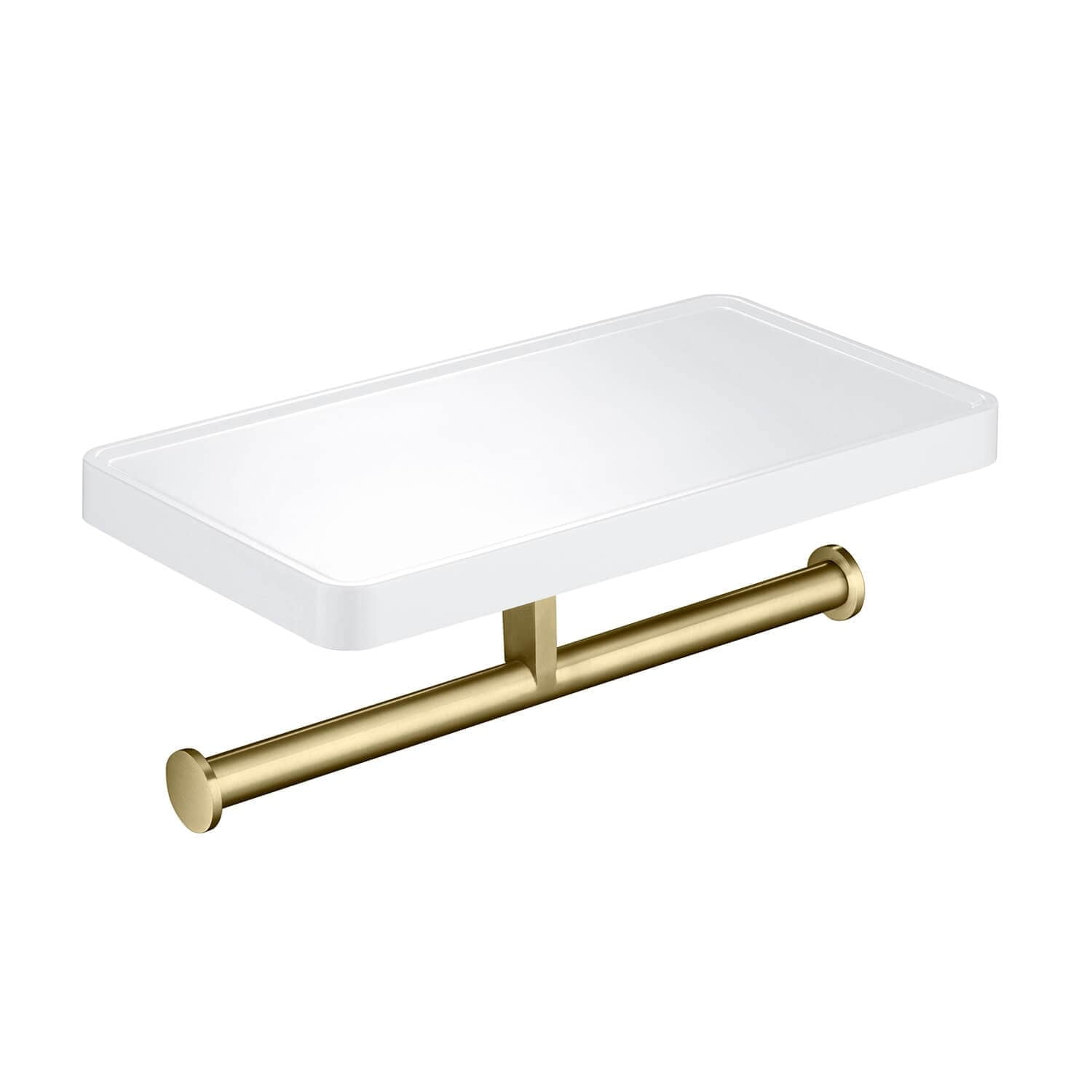 Kibi USA Deco Double Tissue Holder With Shelf Brushed Gold - Walmart.com