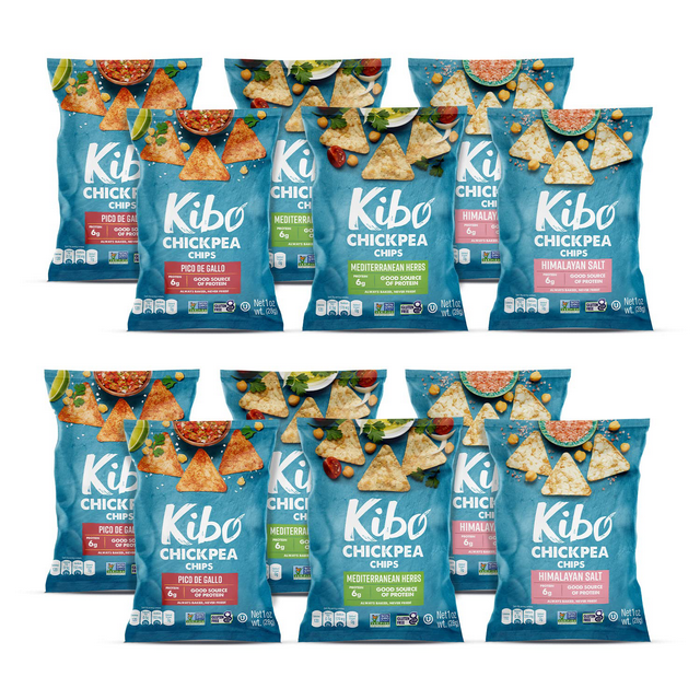 Kibo Healthy Snacks 3 Flavor Variety Pack Chickpea Chips High Protein ...