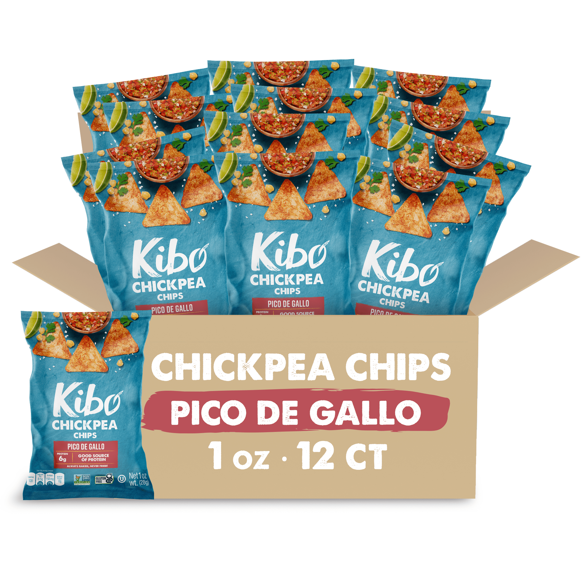 Kibo Healthy Snacks Chickpea Chips High Protein, Plant Based, Vegan ...