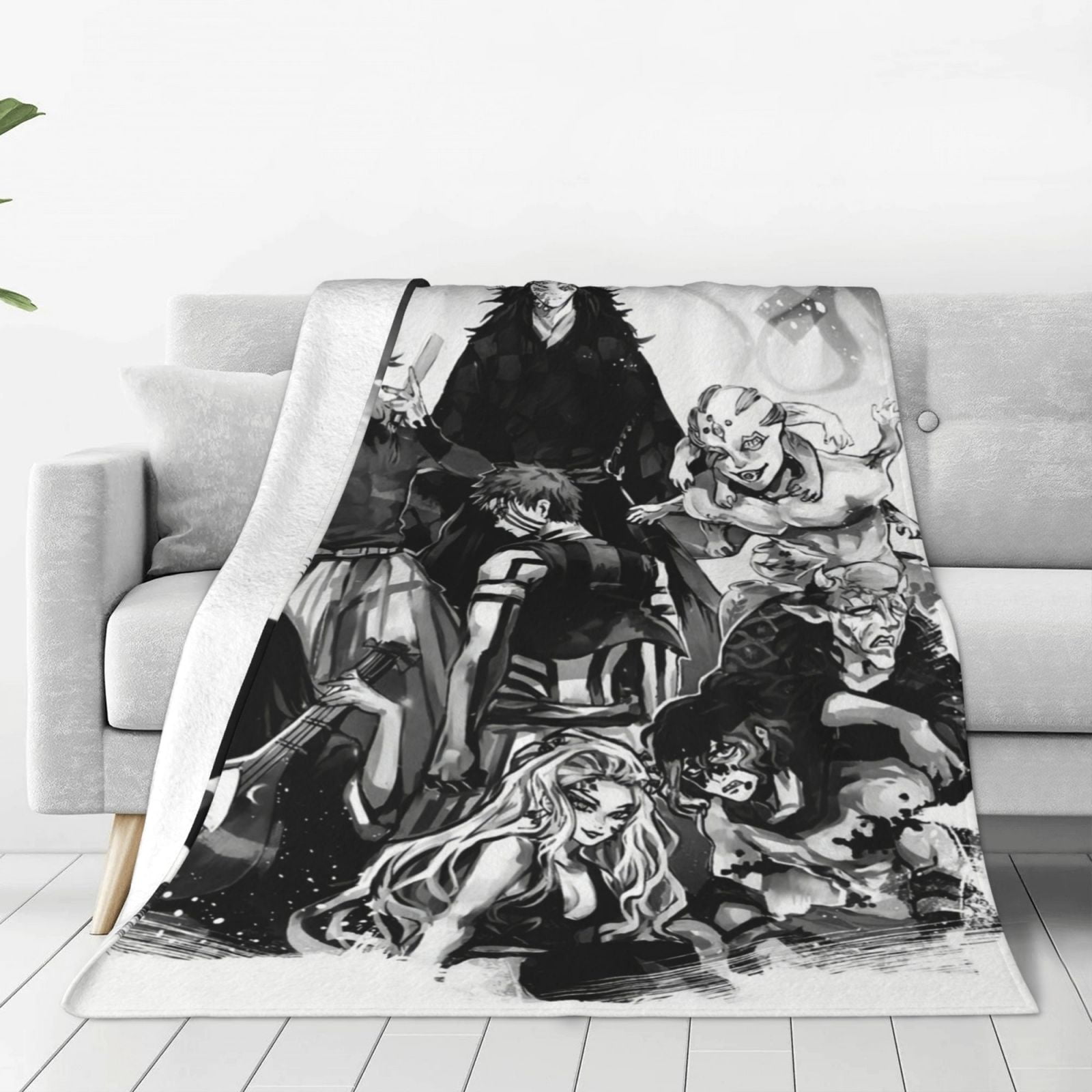 Kibutsuji Muzan Soft Cozy Fleece Throw Blanket Plush Lightweight Warm ...