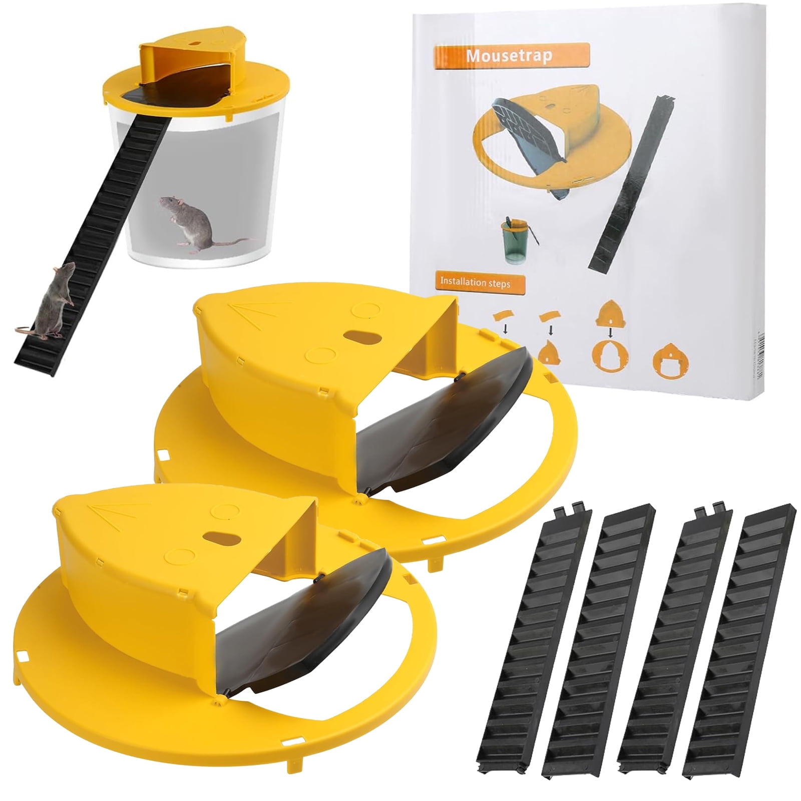 Kicbertin 2 Pack Mice Mouse Trap Bucket Flip Lid, Bucket Lid Mouse Rat ...