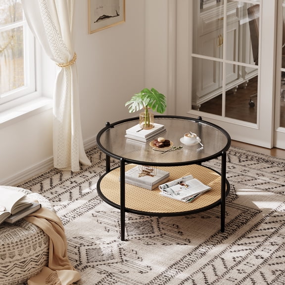 Round Rattan Shelf