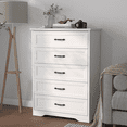 Kicctian 5 Drawer Dresser for Bedroom, Farmhouse Chest of Drawer with ...