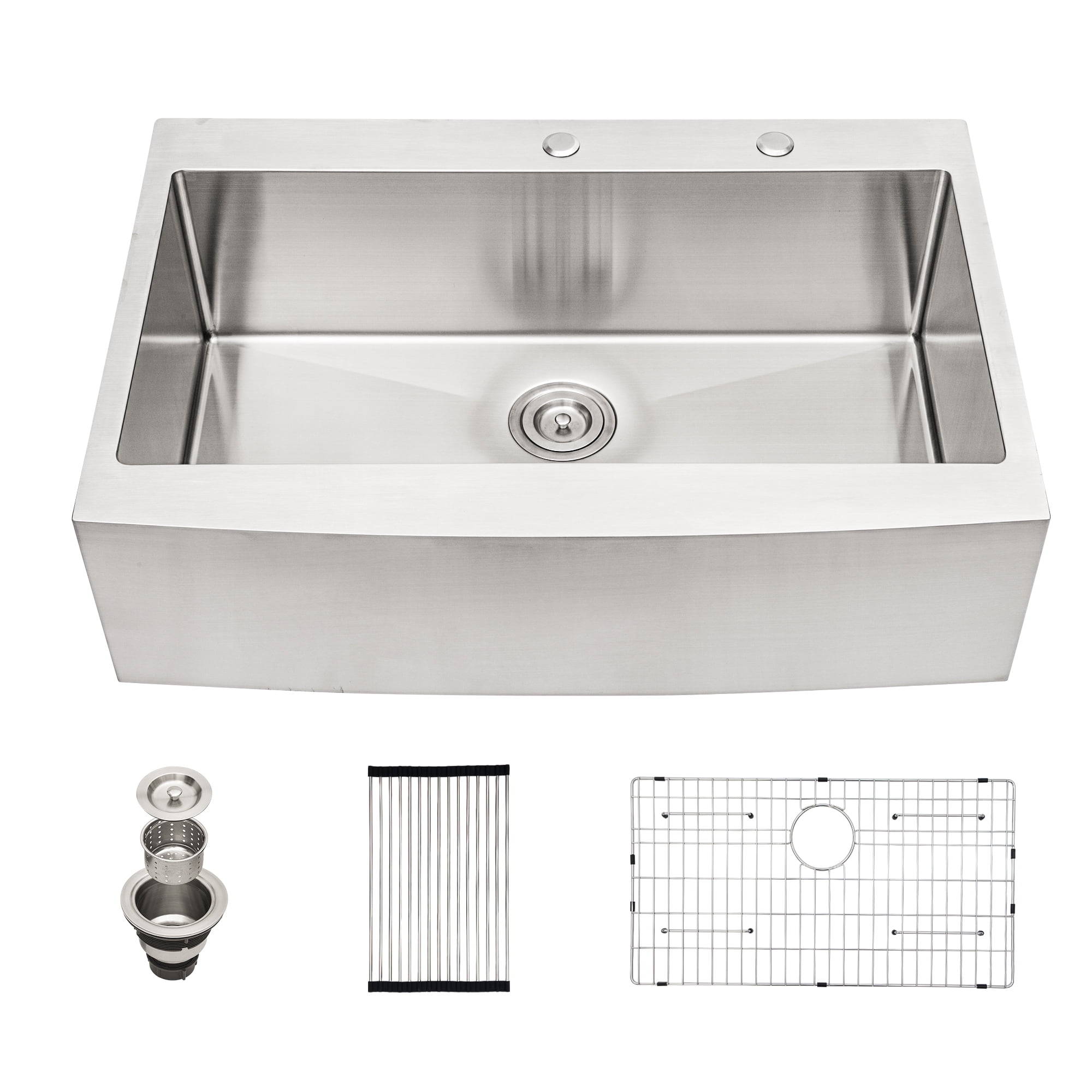 Kichae 33 Inch Apron Front Drop-in Kithcen Sink 16 Gauge Stainless ...