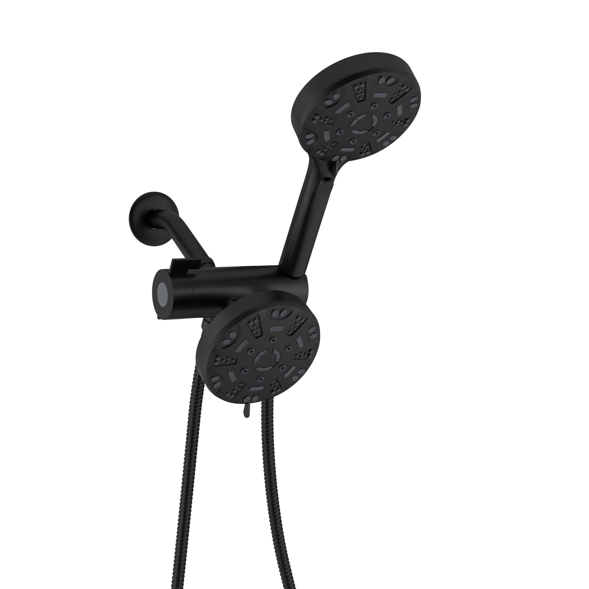 Kichae Matte Black Dual Rainfall Shower Head Combo, 1.8-GPM, 8 Spray ...