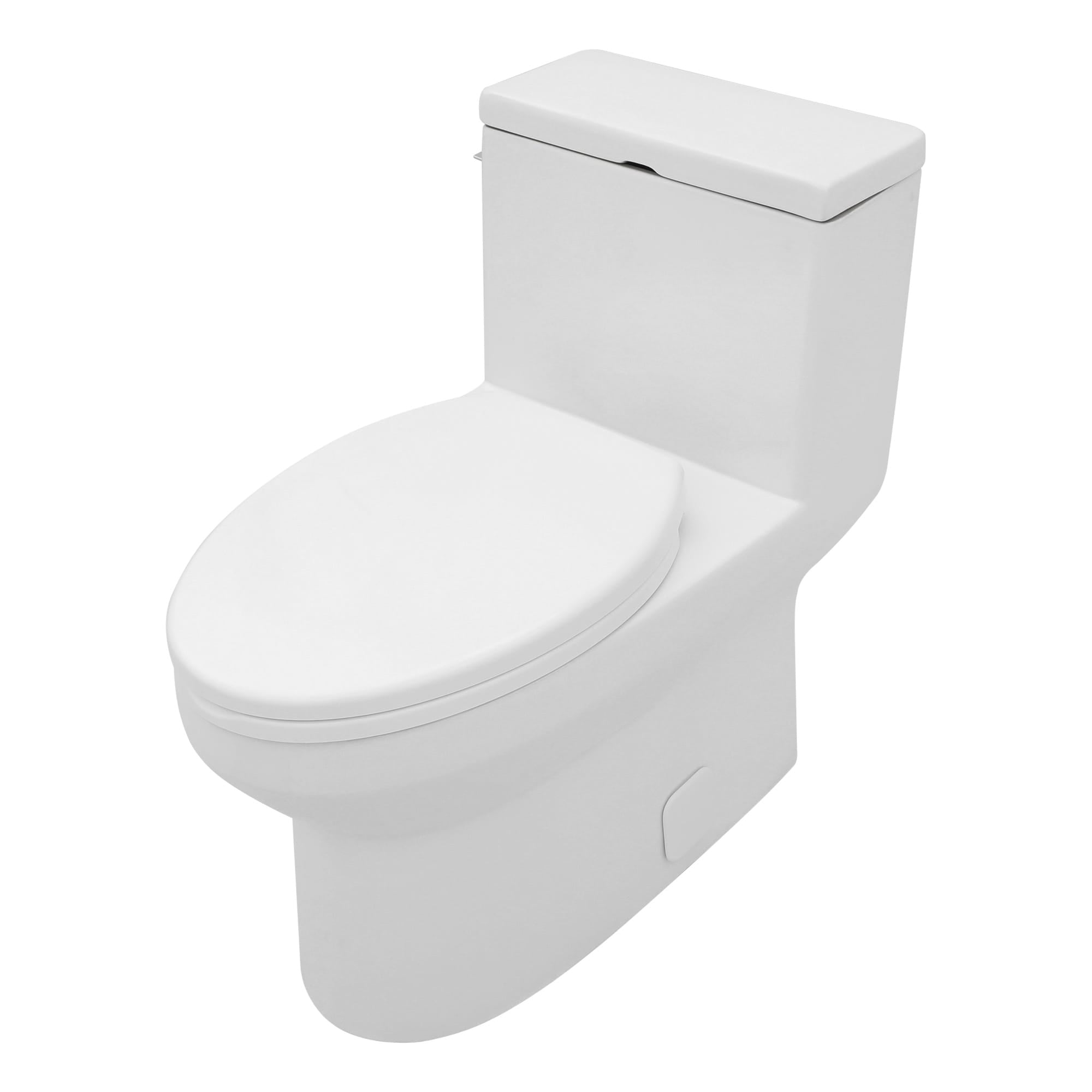 Kichae One-Piece Left Side Flush Toilet with Elongated Soft-Close Seat ...