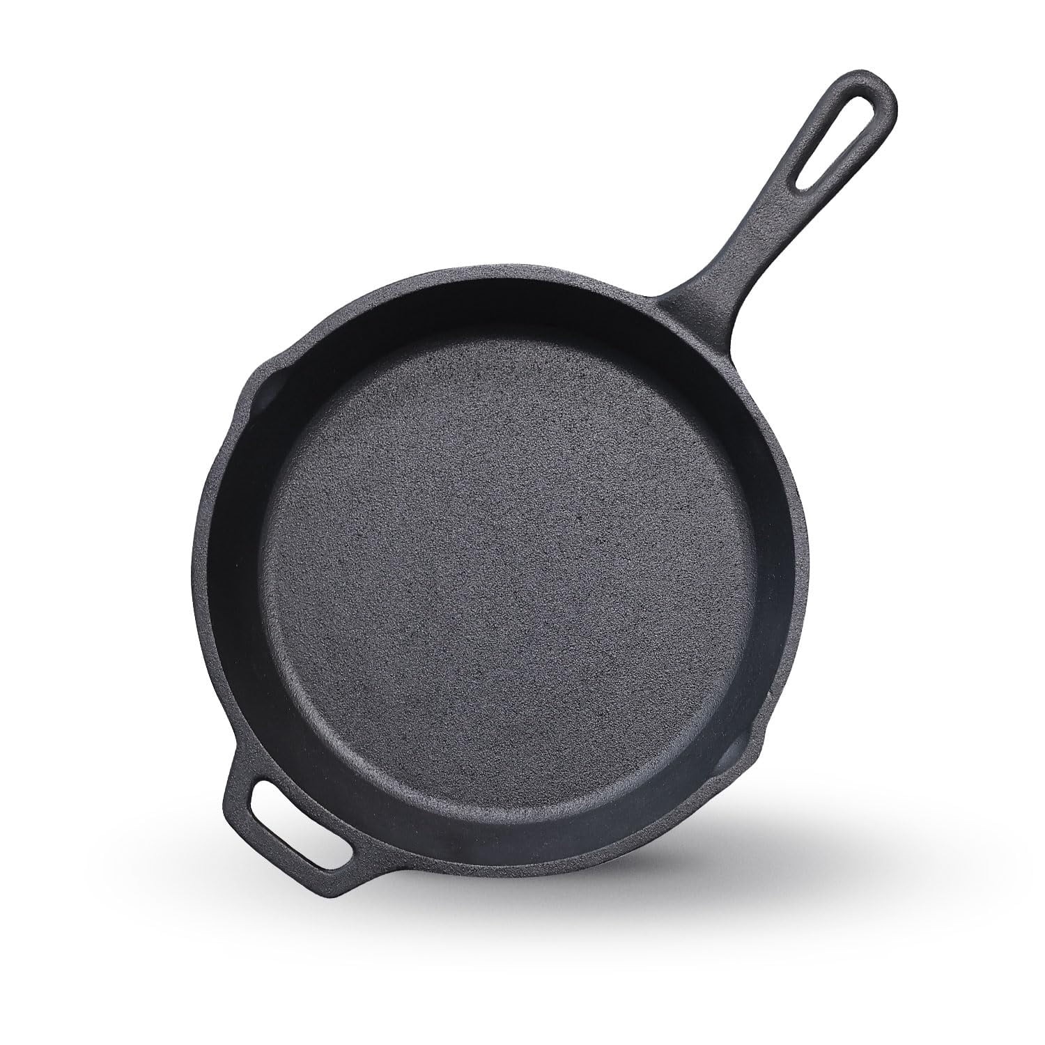 Kichera Pre Seasoned Cast Iron Skillet with Pour Spouts Easy Grip ...