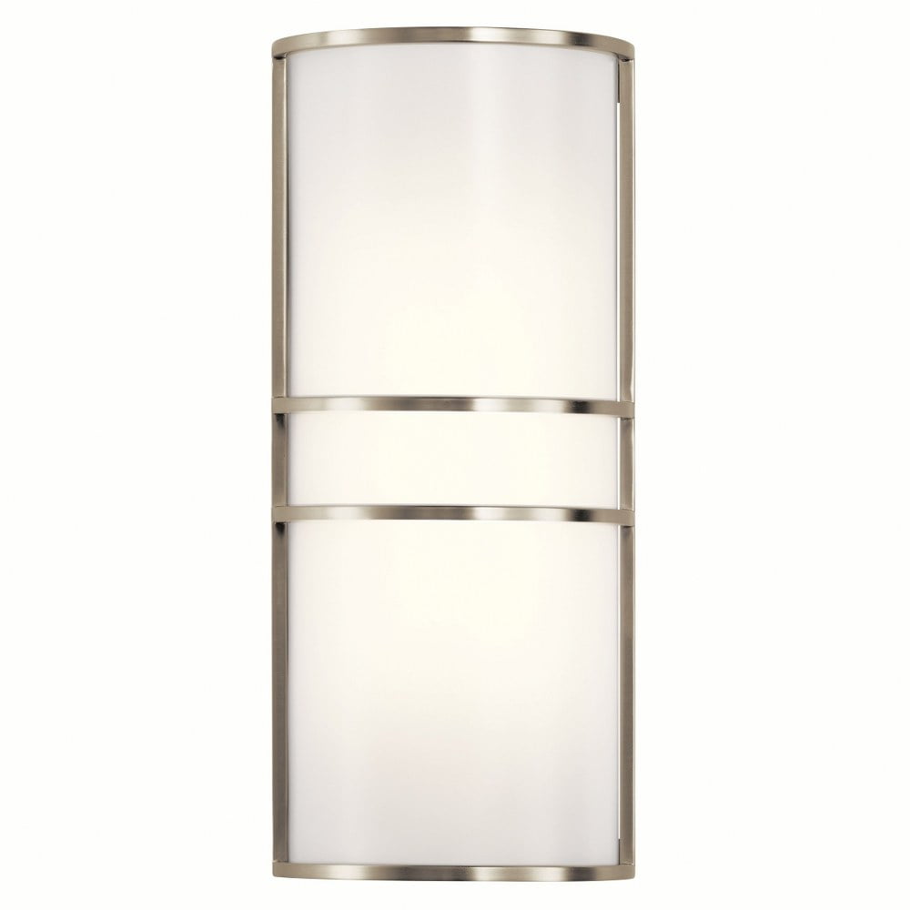 Wall LED 2 Light White Wall Sconce in Brushed Nickel - Walmart.com