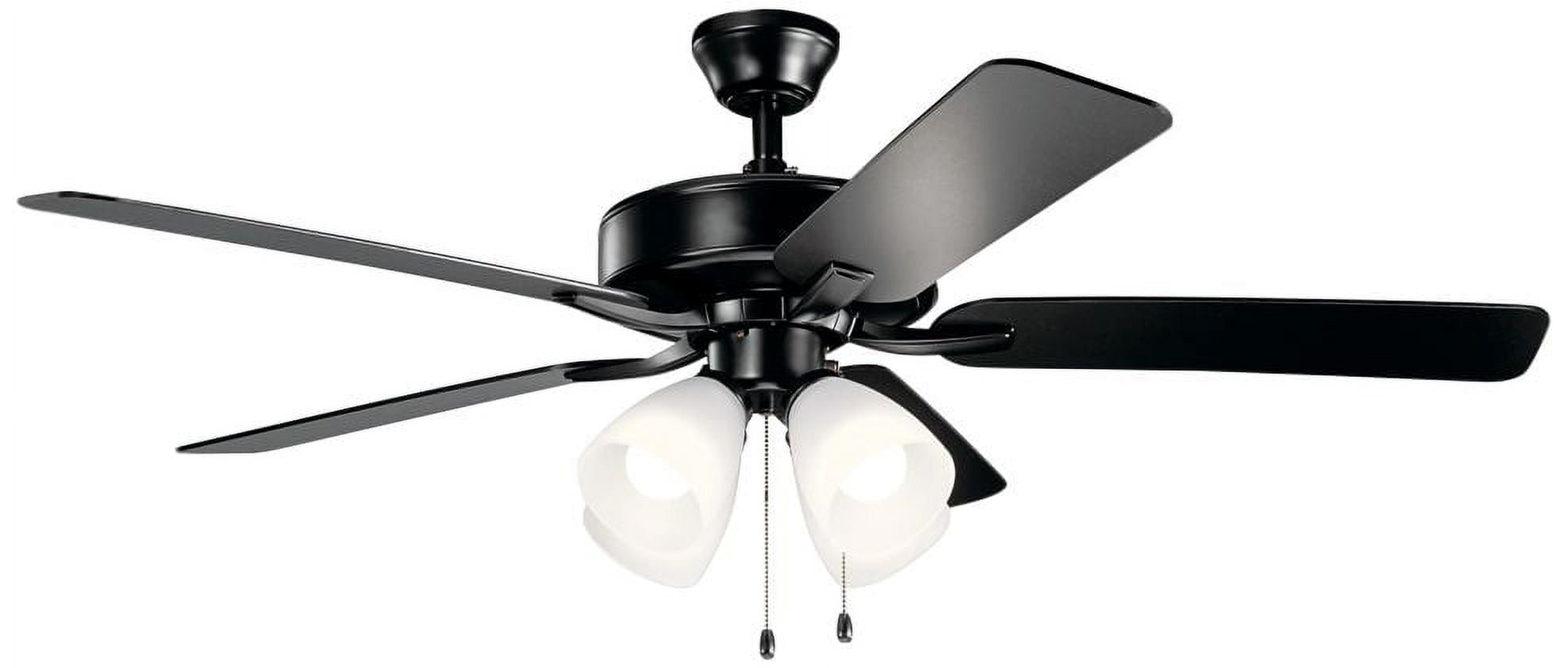 Free Shipping! Kichler 330016 52" 5 Blade Indoor Ceiling Fan - Black ...