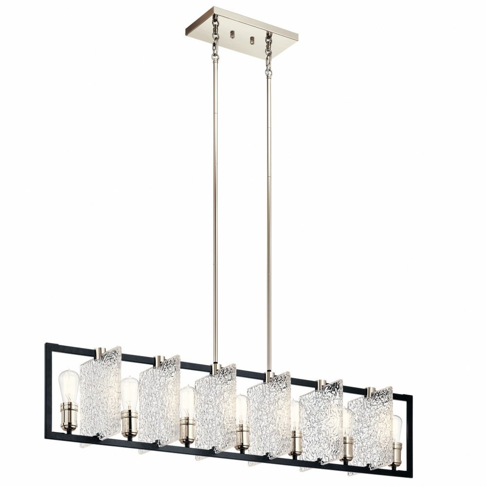 43978BK-Kichler Lighting-Forge - 7 Light Linear Chandelier - With ...