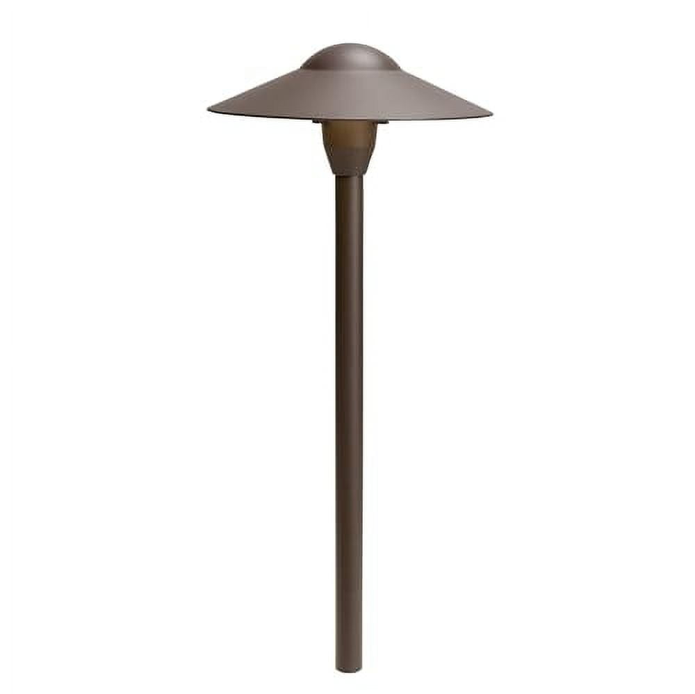 Kichler 8" Outdoor LED Path Light in Textured Architectural Bronze , 12V Adjustable Exterior ...