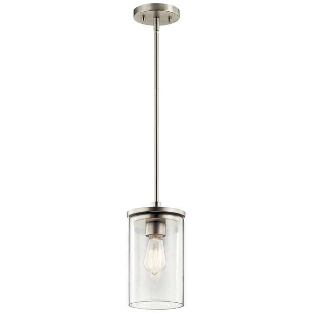 Kichler Crosby Contemporary 1 Light Brushed Nickel Mini Pendant Light ...