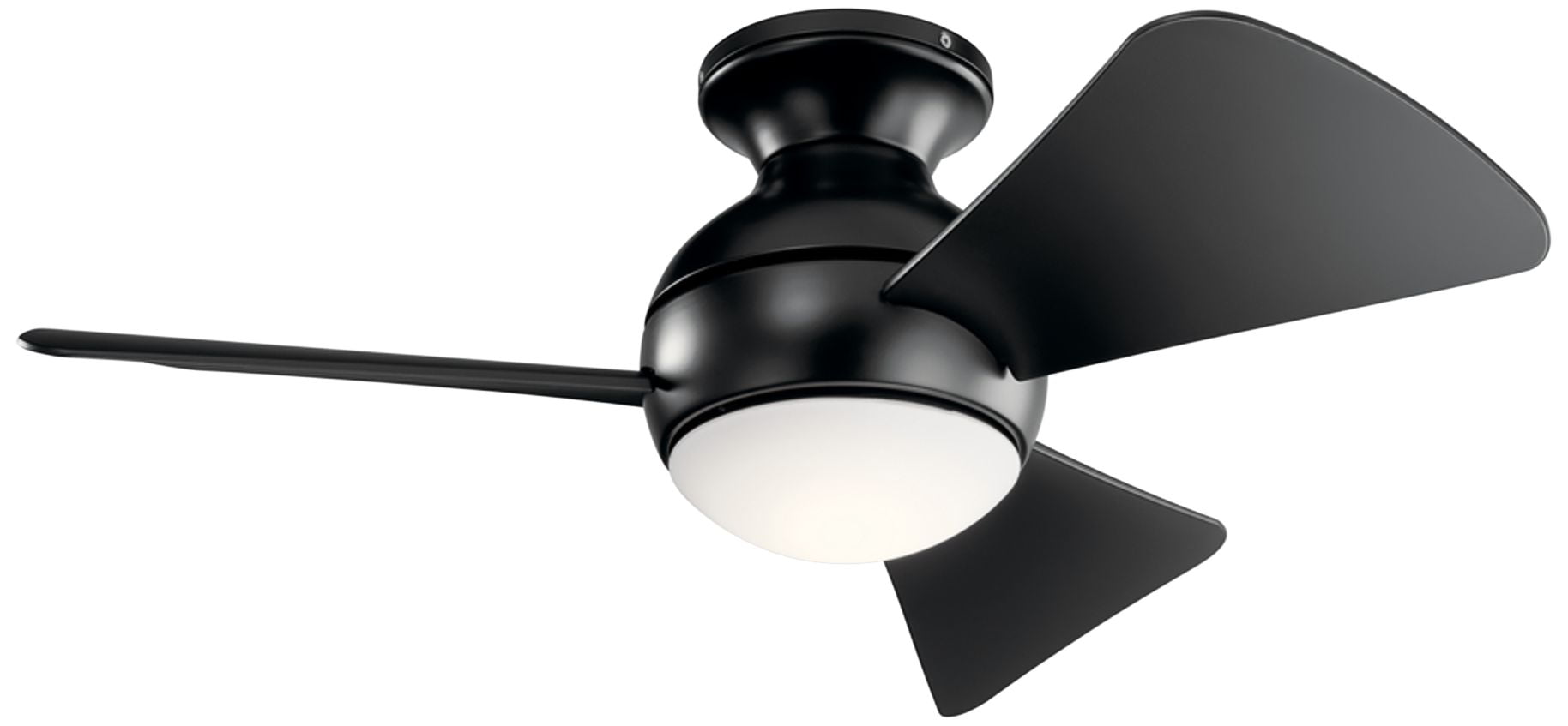 Kichler Sola 34" Satin Black Integrated LED Flush Mount Outdoor Ceiling ...