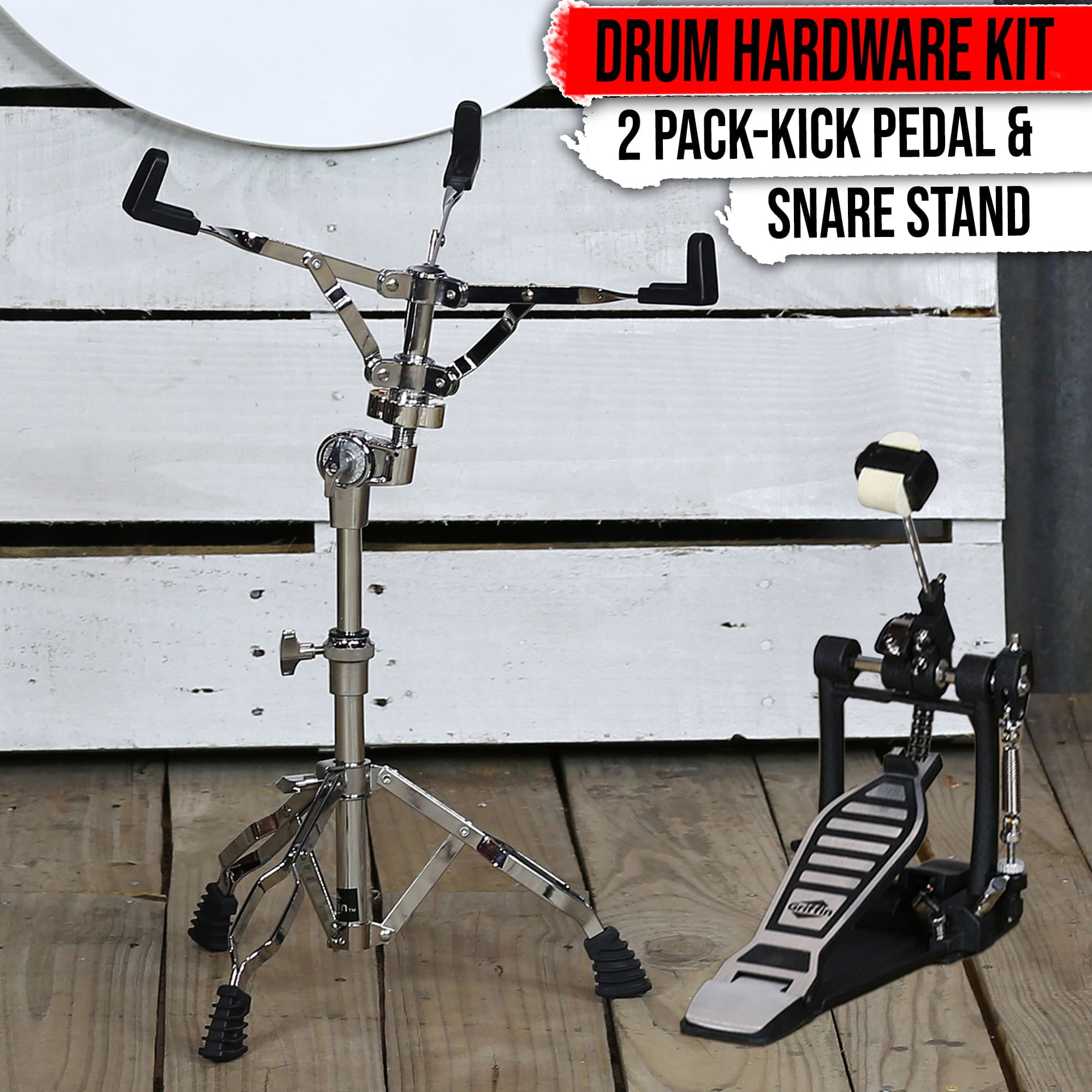 Kick Drum Foot Pedal & Snare Stand | Griffin 2-PACK Deluxe Percussion ...
